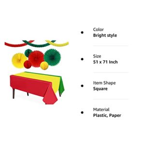 Cinco De Mayo Tablecover Plastic Tablecloth Party Foil Decorations Masquerade Party Decorations for Graduation Mexican Fiesta Independence Day Halloween Party Supplies (Bright Style, 51 x 71 Inch)