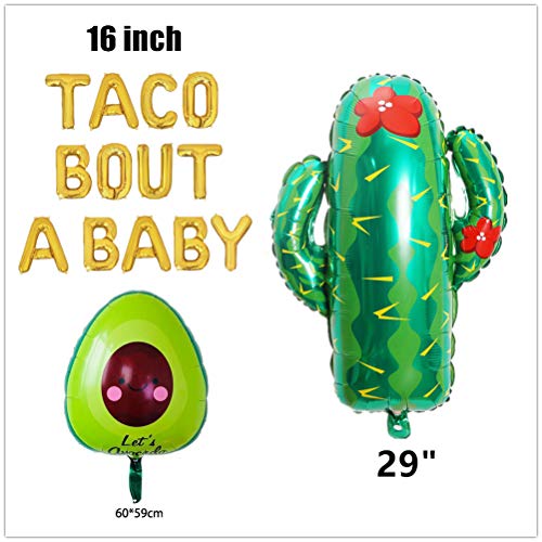 JeVenis Set of 10 Taco Bout a Fiesta Balloons Taco Bout a Party Decoration Fiesta Banner Cactus Baby Shower Decor Fiesta Baby Shower Decorations