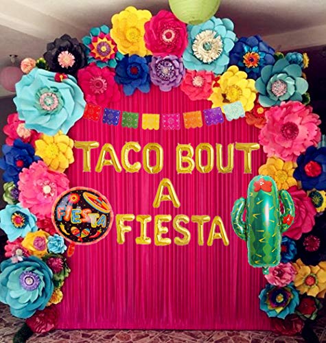 JeVenis Set of 10 Taco Bout a Fiesta Balloons Taco Bout a Party Decoration Fiesta Banner Cactus Baby Shower Decor Fiesta Baby Shower Decorations