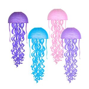 chrorine mermaid wish jellyfish hanging decorations, mermaid birthday party decorations supplies, ocean decor under the sea party decorations