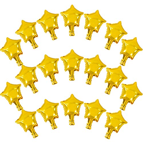 100 Pcs 5'' Gold star shaped Balloons Foil Balloons Mylar Balloons for Baby Shower, Gender Reveal, Wedding, birthday or Engagement Party Decoration (gold)