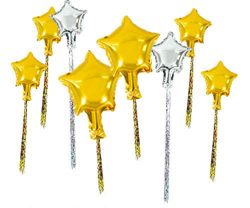 100 Pcs 5'' Gold star shaped Balloons Foil Balloons Mylar Balloons for Baby Shower, Gender Reveal, Wedding, birthday or Engagement Party Decoration (gold)