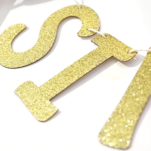 YESSWL Sip Sip Hooray Banner - Gold Glitter Bachelorette Wedding Engagement Birthday Party Decorations，bridal Shower Decoration，photo Booth Props