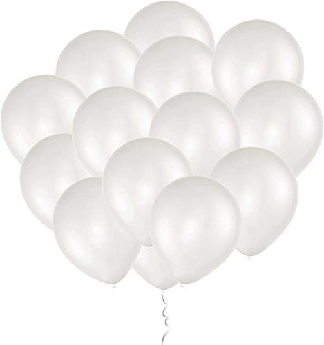 White Balloons,Latex Balloon,white pearlized balloons12-inch,100-pack,Eshanmu