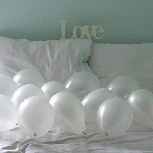 White Balloons,Latex Balloon,white pearlized balloons12-inch,100-pack,Eshanmu