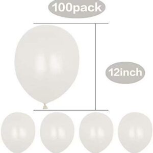 White Balloons,Latex Balloon,white pearlized balloons12-inch,100-pack,Eshanmu