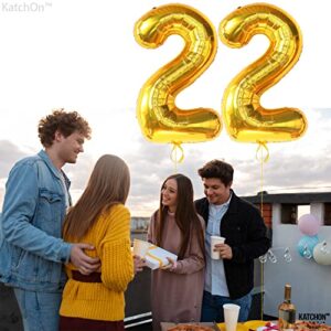 Giant, Gold 22 Balloon Number - 40 Inch | Gold 22 Birthday Balloons for 22 Birthday Decorations | 22 Balloons for Birthday Party Decorations | 22 Balloon Number Gold | 22 Birthday Decorations for Men