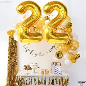 Giant, Gold 22 Balloon Number - 40 Inch | Gold 22 Birthday Balloons for 22 Birthday Decorations | 22 Balloons for Birthday Party Decorations | 22 Balloon Number Gold | 22 Birthday Decorations for Men