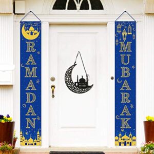 ramadan mubarak decorations set ramadan mubarak porch sign – welcome first day of ramadan banner hanging decoration for indoor/outdoor front door decor ramadan party