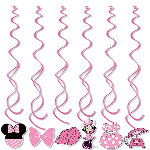 24pcs Minnie Mickey Mouse Party Hanging Swirls, Minnie Mickey Mouse Ceiling Streamers Birthday Decorations (24pcs)