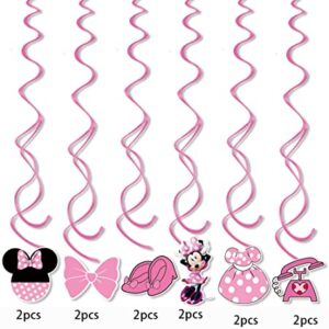 24pcs Minnie Mickey Mouse Party Hanging Swirls, Minnie Mickey Mouse Ceiling Streamers Birthday Decorations (24pcs)