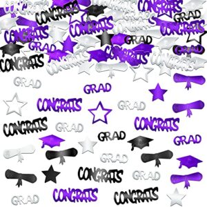 graduation confetti 2023 – pack of 1000 | grad confetti 2023 silver graduation decorations 2023 | graduation centerpieces for tables 2023 | purple graduation party decorations 2023 confetti graduation