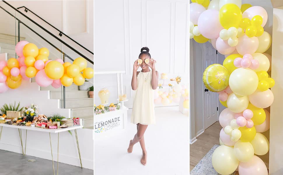 Pastel Yellow Balloon Garland Kit 127Pcs Lemon balloon arch For baby shower Lemonade party main squeeze bridal shower decorations