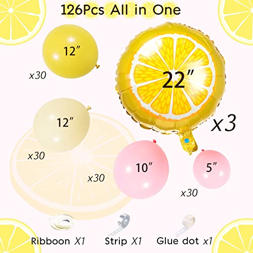 Pastel Yellow Balloon Garland Kit 127Pcs Lemon balloon arch For baby shower Lemonade party main squeeze bridal shower decorations