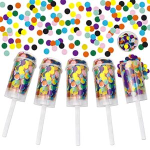 5 pcs confetti push pop colorful containers sprinkle confetti paper poppers for graduation wedding baby shower christmas new year birthday party bridal anniversary fiesta favors supplies (colorful)