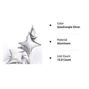 Star Shape Foil Mylar Balloon Silver Quadrangle Balloon - 24" Four Angle Star Balloons for Birthday Party & Wedding Decoration,12pcs