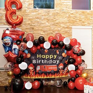 116pcs Red and Black Balloon Garland Kit, 4 Different Sizes 18''+12''+10''+5'' Latex Red and Black Balloons for Kids Birthday, Graduation Christmas Party Balloons