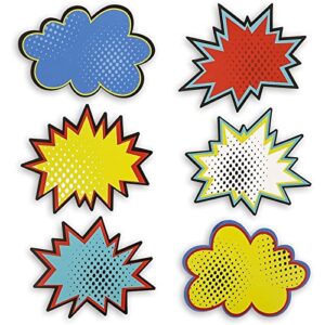 60 pack superhero bulletin board decorations for classroom decor, comic book bubble cutouts (5×7 in)