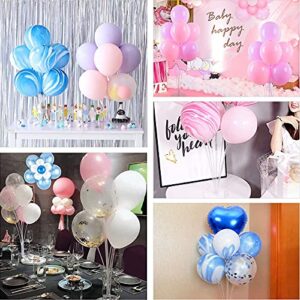 10 Sets Balloon Stand Kit, Reusable Clear Balloon Stand Holder Kit for Table Including Glue, Tie Tool, Flower Clips, Suitable for Birthday Decorations Party Wedding Graduation Decorations