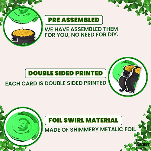 St Patricks Day Hanging Swirls Decorations - Pack of 30, No DIY | St Patricks Day Hanging Decorations | St Patricks Day Decorations | St Patricks Day Ceiling Decorations | Hanging Shamrock Decorations