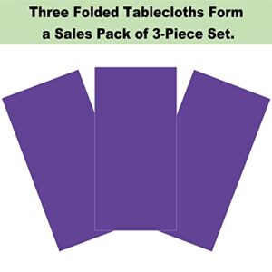 Plastic Purple Tablecloths 3 Pack Violet Disposable Table Covers 54" x 108" Table Cloths PEVA Party Tablecovers for Unicorn Mermaid Gras Parties Birthdays Weddings, Fits 6 to 8 Foot Rectangle Tables