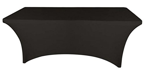 Banquet Tables Pro 6 ft. Rectangular Stretch Spandex Tablecloth (Black, 1)