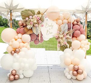 beaumode diy matte dusty pink peach balloon garland matte balloon arch wedding cream baby shower bridal shower 1st birthday photo backdrop party decoration (dusty pink and peach)