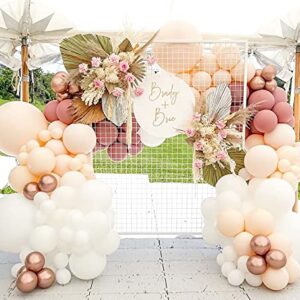 Beaumode DIY Matte Dusty Pink Peach Balloon Garland Matte Balloon Arch Wedding Cream Baby Shower Bridal Shower 1st Birthday Photo Backdrop Party Decoration (Dusty Pink and Peach)