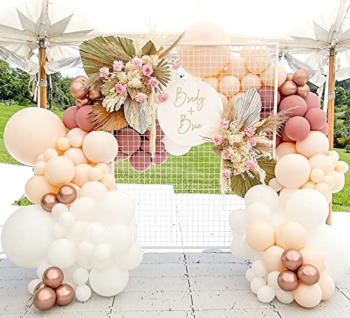 Beaumode DIY Matte Dusty Pink Peach Balloon Garland Matte Balloon Arch Wedding Cream Baby Shower Bridal Shower 1st Birthday Photo Backdrop Party Decoration (Dusty Pink and Peach)