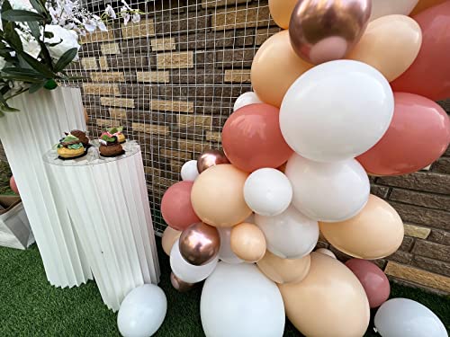 Beaumode DIY Matte Dusty Pink Peach Balloon Garland Matte Balloon Arch Wedding Cream Baby Shower Bridal Shower 1st Birthday Photo Backdrop Party Decoration (Dusty Pink and Peach)