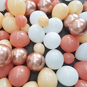 Beaumode DIY Matte Dusty Pink Peach Balloon Garland Matte Balloon Arch Wedding Cream Baby Shower Bridal Shower 1st Birthday Photo Backdrop Party Decoration (Dusty Pink and Peach)