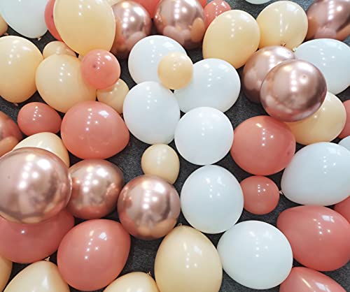 Beaumode DIY Matte Dusty Pink Peach Balloon Garland Matte Balloon Arch Wedding Cream Baby Shower Bridal Shower 1st Birthday Photo Backdrop Party Decoration (Dusty Pink and Peach)