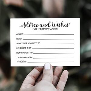 Advice and Wishes Cards for The Happy Couple, Mr and Mrs, Bride & Groom, Newlyweds, Wedding Advice Cards Perfect for Bridal Shower, Wedding, Wedding Guest Book Alternative, Pack of 50 4x6 Inch