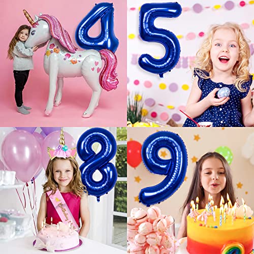 Giant 40 Inch Hot Blue Number 3 Balloon 3rd Birthday Balloons Boy and Girls | Royal Blue 3 Balloon for 3rd Birthday Decors for Boys and Girls Big 3 Balloon for Baby Shark Birthday Party Graduations