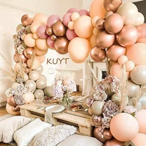 kuyt balloon arch garland kit,blush rose gold balloon garland double-stuffed balloon arch stand for retro boho wedding baby shower bridal engagement anniversary graduation birthday decorations