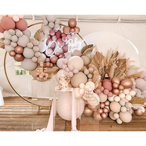 KUYT Balloon Arch Garland Kit,Blush Rose Gold Balloon Garland Double-Stuffed balloon arch stand for Retro Boho Wedding Baby Shower Bridal Engagement Anniversary Graduation Birthday Decorations