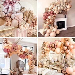 KUYT Balloon Arch Garland Kit,Blush Rose Gold Balloon Garland Double-Stuffed balloon arch stand for Retro Boho Wedding Baby Shower Bridal Engagement Anniversary Graduation Birthday Decorations