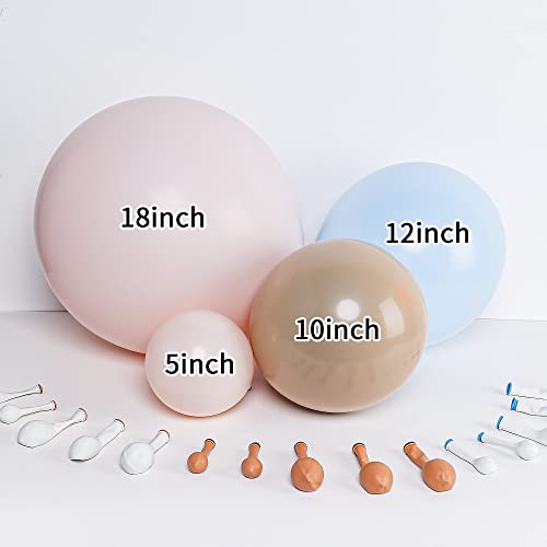 Baby Blue Balloons Garland Kit 145Pcs Double-Stuffed Pastel Apricot Cream Peach Balloons DIY Balloon Arch Kit Gender Reveal Birthday Party Baby Shower Decoration