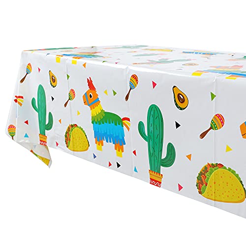 1 Pcs Cactus Llama Taco Tablecloth Mexican Fiesta Theme Plastic Table Cover Birthday Baby Shower Party Decor Supplies