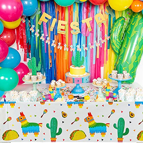 1 Pcs Cactus Llama Taco Tablecloth Mexican Fiesta Theme Plastic Table Cover Birthday Baby Shower Party Decor Supplies