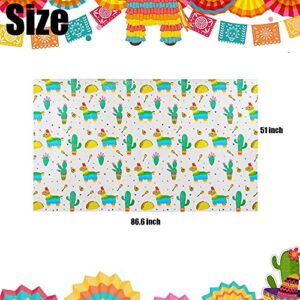 1 Pcs Cactus Llama Taco Tablecloth Mexican Fiesta Theme Plastic Table Cover Birthday Baby Shower Party Decor Supplies