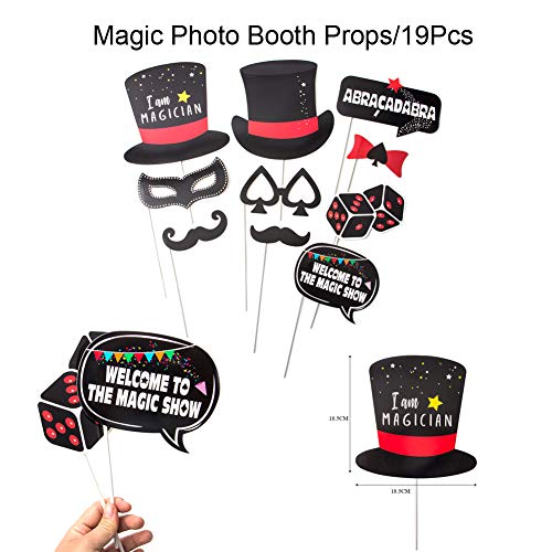 Magician Birthday Party Supplies Poker Themed Las Vegas Casino Themed Latex Balloons Paper Honeycomb Pom Poms Magic Show Photo Booth Props Decoration Easy Joy