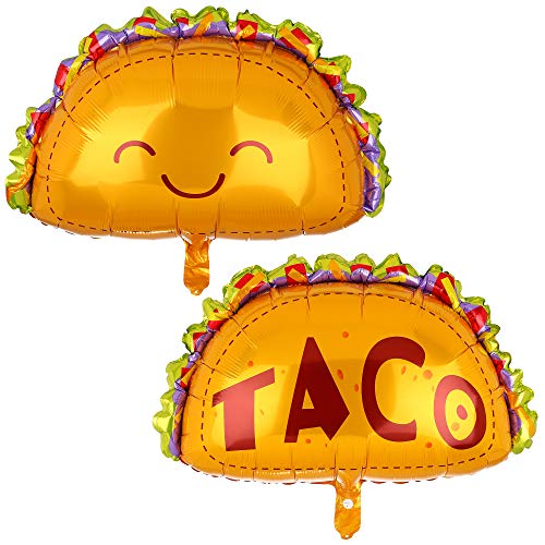 2 Pcs Mexico Taco Big Mylar Foil Balloon Mexican Final Fiesta Theme Party Baby Shower Decoration