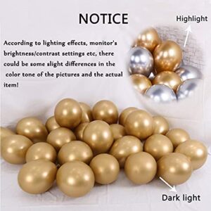 12inch 50pcs Latex Metallic Chrome Balloon Gold Silver Shiny Thicken Balloon for Wedding Graduation Birthday Baby Shower Christmas Valentine’s Day Party Supplies(gold and silver))