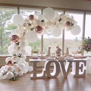 white balloon garland kit rose gold balloon arch wedding deco bridal shower baby birthday party decoration