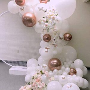 White Balloon Garland Kit Rose Gold balloon Arch Wedding Deco Bridal Shower Baby Birthday Party Decoration