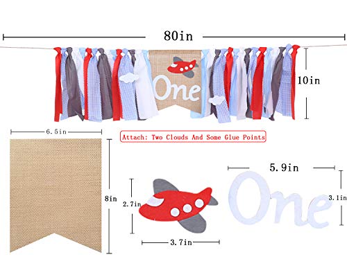 Airplane Birthday Banner for 1St Birthday – First Birthday Decor for Airplane Banner,Airplane Birthday Party for for Photo Booth Props,Best Party Supplies and Gift