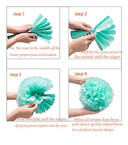 Lucky Green Tissue Paper Pom Poms, St. Patrick's Day Party Decoration Kit 21pcs of 8,10,12 inch Paper Pom Poms for Birthday Graduation Baby Shower, Spring School DIY Parties