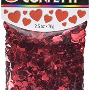 Amscan Red Metallic Hearts Confetti, 2.5 oz, 1 Pack