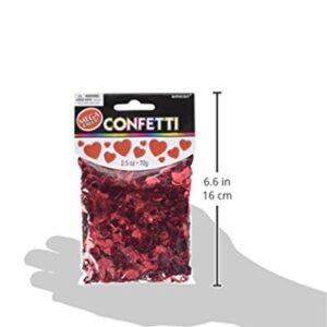 Amscan Red Metallic Hearts Confetti, 2.5 oz, 1 Pack